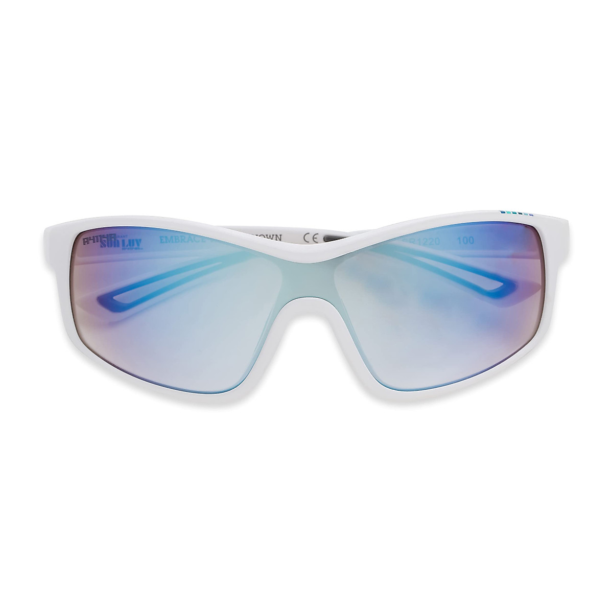 Foster Grant Sun Luv Embrace The Unknown Shield Sunglasses, Matte White, 55mm (10260197.COM)