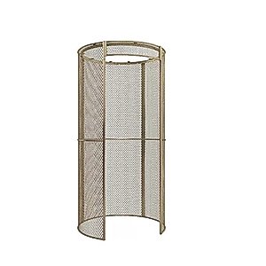 Clothing Store Fitting Room Curtain Frame, Portable Temporary Mobile Privacy Protection Dressing Room, Foldable Mall Simple Changing Room and Display Rack, 200x100cm (Gold Frame)