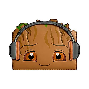 Loungefly Marvel: Guardians of The Galaxy - Groot with Headphones Wallet, Amazon Exclusive, Multicolor (MVWA0189)
