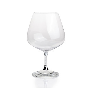 The Wine Savant Brandy & Cognac Snifters Whiskey Glasses Set of 2 - Crystal Diamond Design - For Drinking Whiskey, Liquor, Bourbon, Perfect For Any Bar or Party 12oz Diamond Glasses