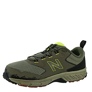 New Balance Men's 510 V5 Trail Running Shoe, Camo Green/Black/Yellow, 13