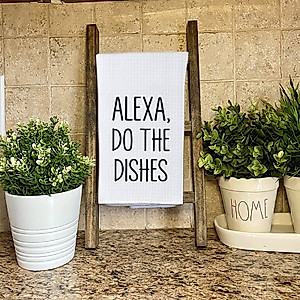 WCGXKO Funny Kitchen Towel Alexa Do The Dishes Housewarming Gift Hostess Gift (Do The Dishes Alexa)