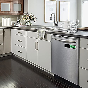 SIHUUU 1 Pack Dishwasher Magnet Clean Dirty Sign,Non-Scratching Strong Clean Dirty Magnet with Clear Colored Text for Dishwasher,Kitchen (Black)