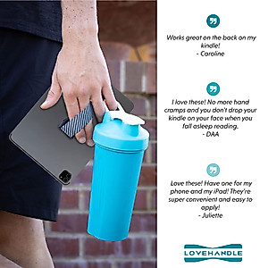 LoveHandle Tablet/XL Grip for Most Tablets and Large Smartphones, Black Elastic Strap Finger Grip with Black Base (LHT-01-Black)