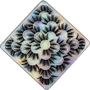 False Eyelashes 25MM Long 6D Faux Mink Lashes Fluffy Volume Look Strip False Lashes Wispy Dramatic 10 Pairs Sets Pack Fake Lashes Bulk by Zenotti