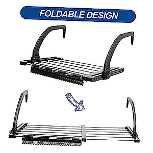 Alipis Balcony Drying Rack Foldable Hangers Folding Hanging Rack Clothing Racks for Home Towel Drying Rack Clothes Rack Drying Laundry Drying Rack Socks Hanger Laundry Hanging Shelf Small
