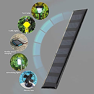 6Pcs Solar Panel, Polysilicon Board Solar Panel, Outdoor Emergency Solar Charger 0.3W 4V Rechargeable 2.4V 3V Battery 107x20MM Mountaineering Camping Supplies