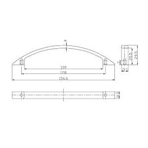 Richelieu Hardware BP23103128195 Cambria Collection 5 1/16-inch (128 mm) Center-to-Center Brushed Nickel Modern Cabinet and Drawer Pull Handle for Kitchen, Bathroom, and Furniture