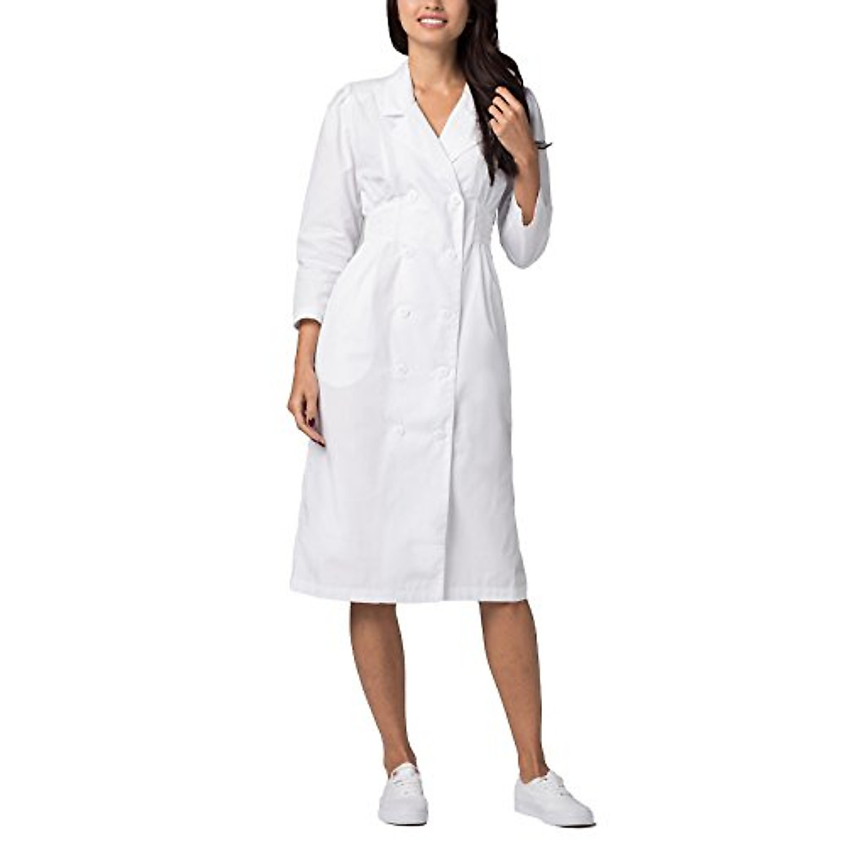 Adar Universal Scrub Dress for Women - Fitted Midriff Dress - 2810 - White - 14