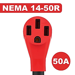 13 Inch 30 Amp to 50 Amp RV/EV Generator Adapter Cord with Grip Handle,4-Prong L14-30P Twist Lock Male to 14-50R Female,10 AWG Heavy Duty STW for Generator to RV Trailer Camper and EV Charging