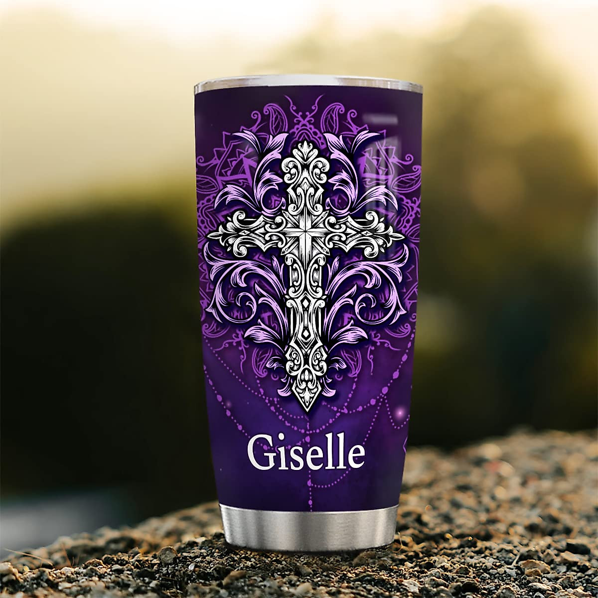 wowcugi Christian Gifts Personalized Be Strong And Let Your Heart Take Courage Tumblers 20oz 30oz Stainless Steel Travel Mug Insulated Christmas Religious Christian Gifts For Women Men