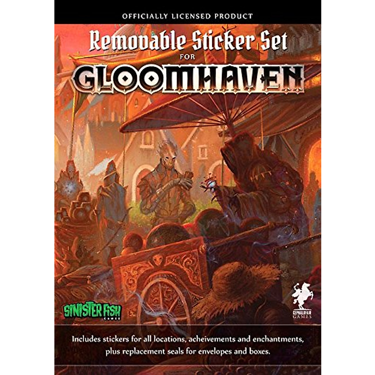 Cephalofair Games Sinister Fish Gloomhaven Removable Sticker Set, Removable Stickers Multi-Award-Winning Strategy Boxed Board Game Accessory for ages 12 & Up, SIF00020