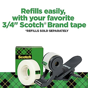 Scotch Brand Clip & Twist Tape Dispenser, Great for Gift Wrapping, Clips to Desks, Tables, Easy Charcoal Gray, 3-Pack (C19-3PK-SIOC)