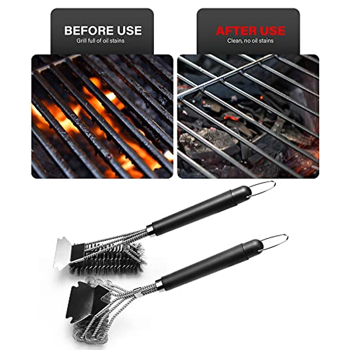 18inch Grill Brush and Scraper Bristle Free - BBQ Brush for Grill Cleaning Stainless Grill Cleaning Brush BBQ Grill Accessories Tools- Gifts for Men Dad