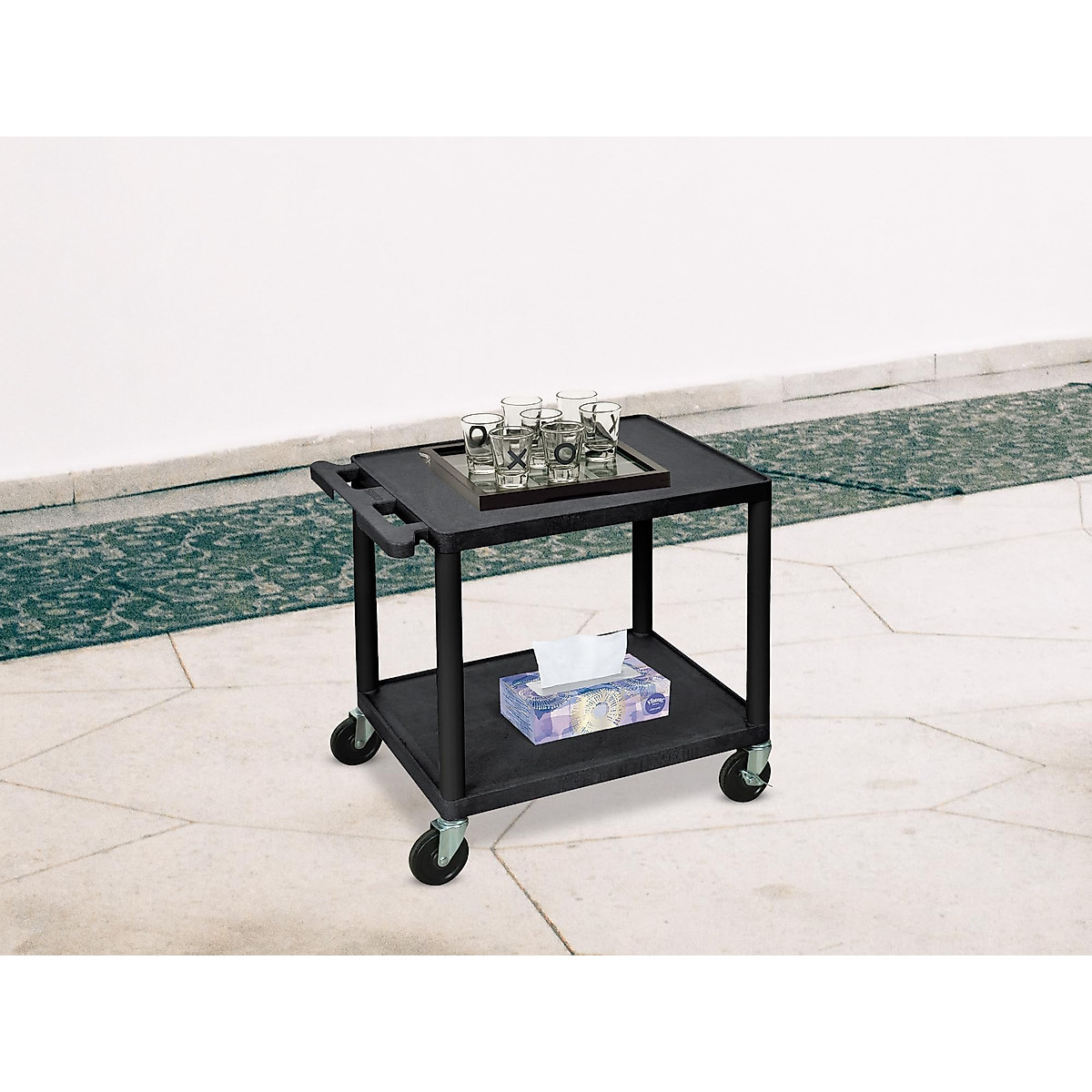 Luxor LP26-B 26" H AV Cart - Two Shelves