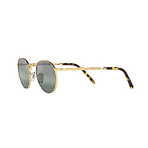 Ray-Ban RB3637 New Round Sunglasses, Legend Gold/Polarized Clear Gradient Dark Green, 53 mm