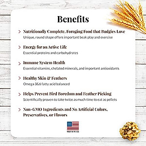 LAFEBER'S Classic Nutri-Berries Pet Bird Food, Made with Non-GMO and Human-Grade Ingredients, for Parakeets (Budgies), 4 lb