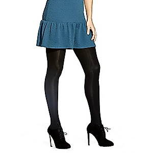 No nonsense Women's Super Opaque Control-Top Tights, Black, Large