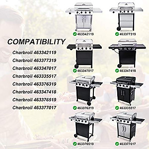 Metal Club Grill Repair Kit for Char-Broil 463347017 463376018P2 463361017 463673017 463376117 463342119 Grills, 4-Pack Heat Plate Shields, Grill Burners, Crossover Tubes, Grill Igniters