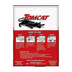 Tomcat Press 'N Set Mouse Trap, Plastic, Spring-Loaded Mouse Killer with Grab-Tab, 2 Traps