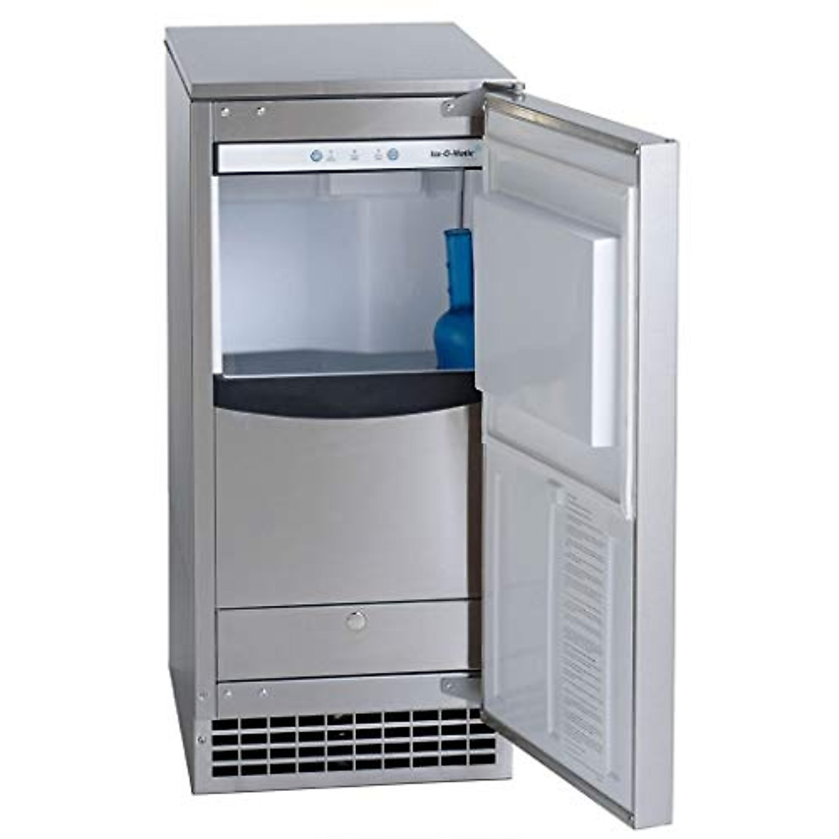 Ice-O-Matic GEMU090 Pearl Self-Contained Ice Machine with Air Condensing Unit Pure Ice Technology 115 Volt Plug-In and Quiet Operation in Stainless Steel