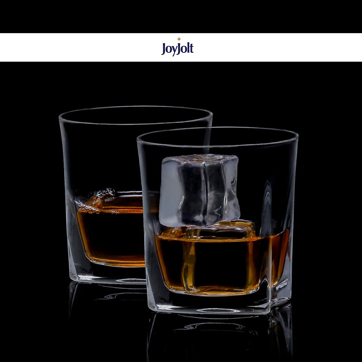 JoyJolt Luna Crystal Whiskey Glasses, Old Fashioned Whiskey Glass 10.5 Ounce, Ultra Clear Crystal Scotch Glass for Bourbon and Liquor Set Of 2 crystal Glassware