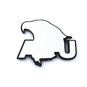 USA American Eagle Flag Black with Chrome Eagle Plastic car Emblem Decal 3"