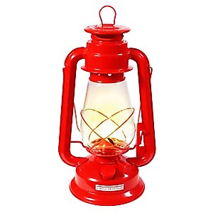 Red Kerosene Lantern 12" Tall