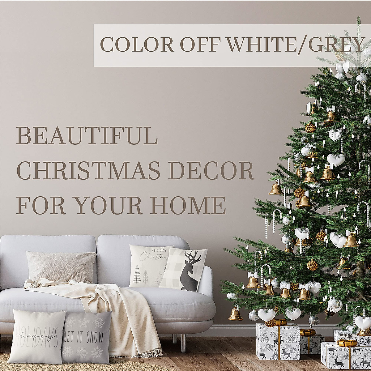 Beautiful Christmas Pillow Covers 18" x 18" - 4 Modern Farmhouse Design Throw Pillow Covers - These Buffalo Plaid Holiday Decor Accents are The Perfect Addition to Your Indoor/Outdoor Home Decoration