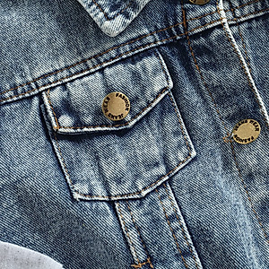 Kids Toddler Baby Girl Boy Denim Jacket Hoodie Button Coat Top Spring Fall Outfit Clothes (Grey, 4-5 Years)