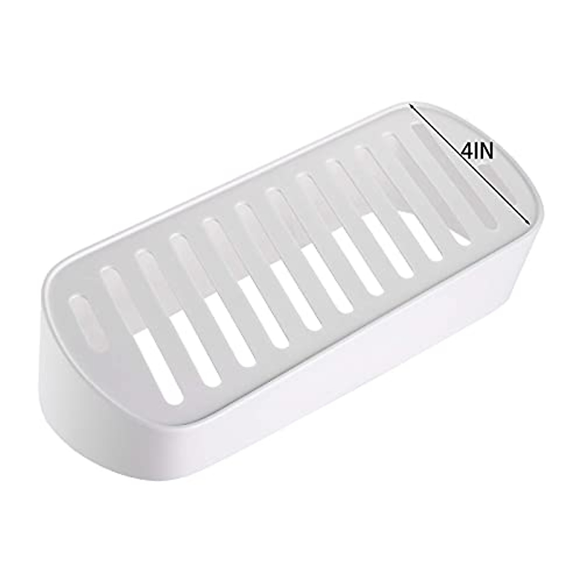 Cedilis 4 Pack Shower Caddy Shelf, Adhesive Bathroom Shower Shelf Organizer, No Drilling Wall Mounted Plastic Shampoo Holder Organizer, Great for Shower Room Bathroom Kitchen, White