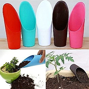 Bonsai Soil Scoops,Plastic Garden Soil Scoops,Colorful Gardening Tools Potting Scoopers Bucket Shovel for Flower Planting,Bonsai,Potting(Black)