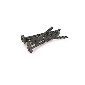 FastCap PowerHead Wood Screws with Large Flat Head - Self-Tapping Point - 3", Square Drive, Black Oxide Finish, 50-Pack - 08426