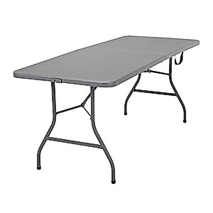 COSCO 6 ft. Fold-in-Half Banquet Table w/Handle, Gray