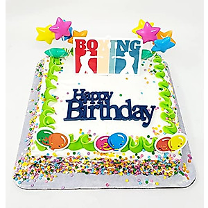 Boxing Themed 7 Piece Boxer Birthday Cake Topper Set