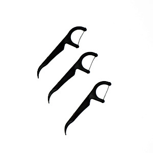 Dental Guru Charcoal Dental Floss Picks - Refreshing Peppermint Flavor - Biodegradable Handles for Sustainable Oral Care - Removes Plaque, Tartar & Prevents Bad Breath - Pack of 12 (75 Count/Pack)