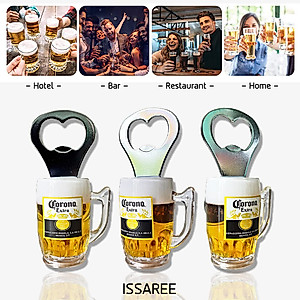 Magnetic Beer Bottle Opener Mug Shape Bottle Bar Refrigerator Decor Cool Unique Birthday Gifts Collection (Corona Extra)