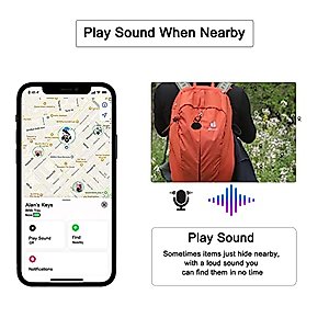 Keys Finder, Works with Apple Find My App (Only for iOS 15.1 Above), Bluetooth Tracker and Item Locator for Lost Keys, Bags, Wallets, Luggage (Black)