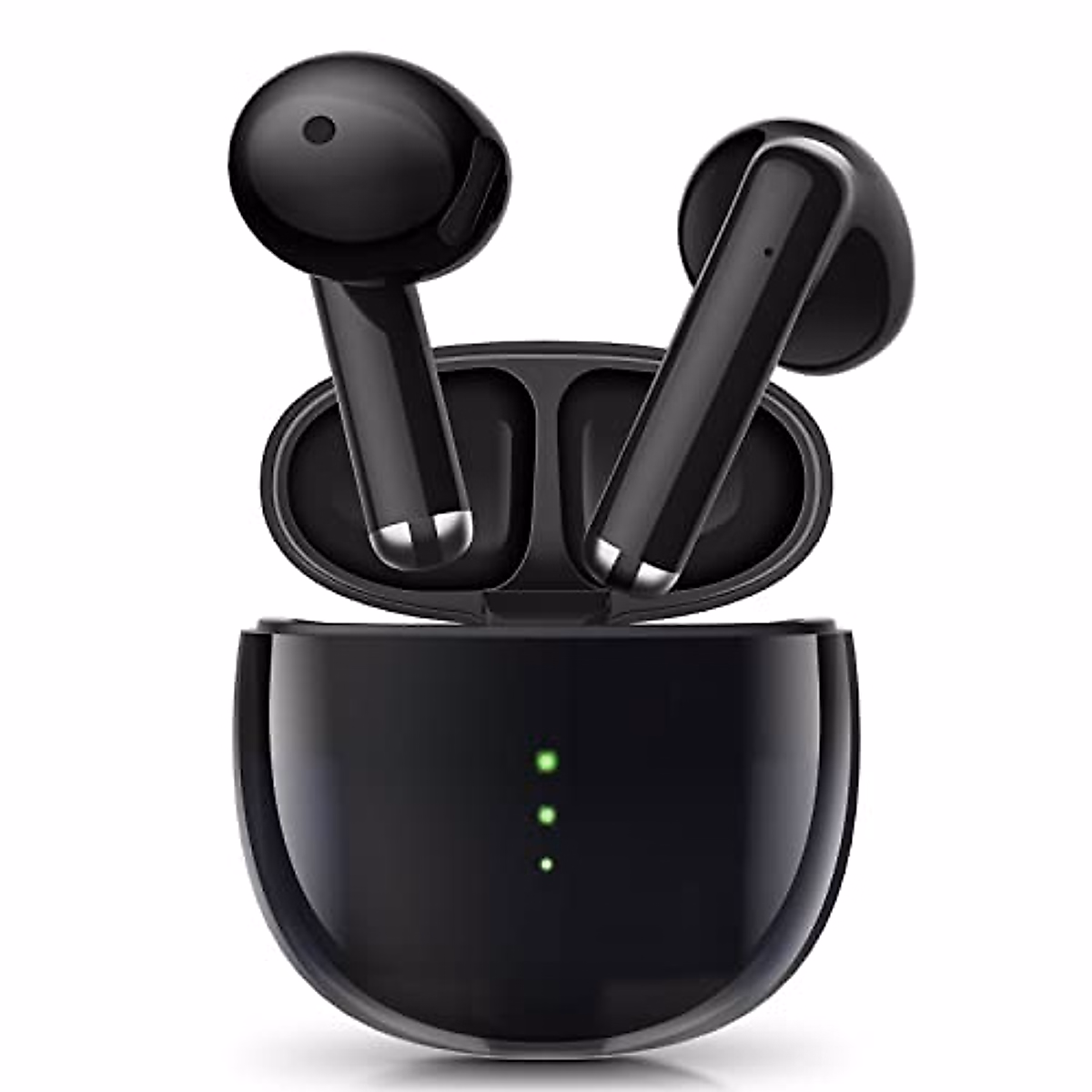 GIEC True Wireless Earbuds with 4 Mics for Clear Calls Noise Cancelling Bluetooth Headphones 50H Playback with Translucent Charging case IPX7 Waterproof Stereo Sound Earphones Semi-in-Ear Ear Buds