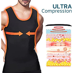 HAIION CGTFY Gynecomastia Compress Tank Top, Compression Tank Top Men, Men Slimming Body Shaper Vest (L/XL) Multicolor