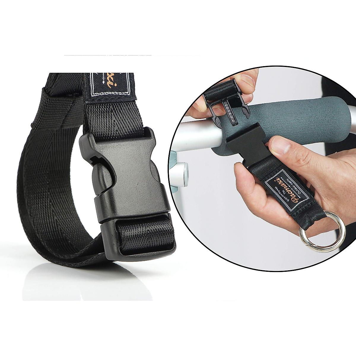 PACMAXI Stroller Hook, 2 Pack Multi Purpose Organizer Hooks Clip for Stroller, Wheelchair, Rollator, Walker (Black)