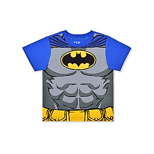 DC Comics Boys’ Batman and Superman T-Shirt and Jogger Set for Toddler and Little Kids – Blue/Navy or Grey/Blue/Black