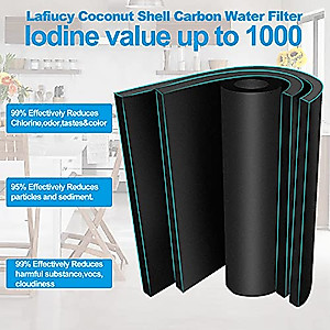 Lafiucy 5 Micron 10"x2.5" Coconut Shell Activated Carbon Water Filter, CTO,4 Pack,Compatible with Home Under-Sink & Countertop Filtration System