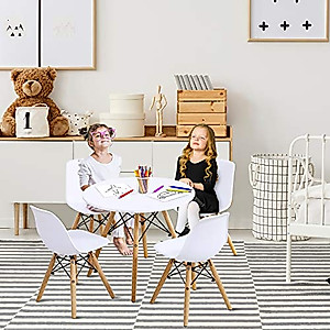 HAPPYGRILL 5-Pieces Kids Table Chairs Set Modern Style Toddler Children Dining Gaming Table Set