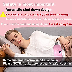 Portable Cordless Heating Pad, Electric Waist Belt Device, Fast Heating Pad with 3 Heat Levels and 3 Massage Modes, Back or Belly Heating Pad for Women and Girl