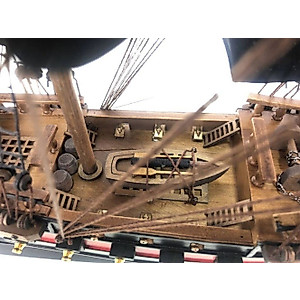 Handcrafted Nautical Decor Wooden Black Pearl Black Sails Limited Model Pirate Ship 26" - Decorative Boat