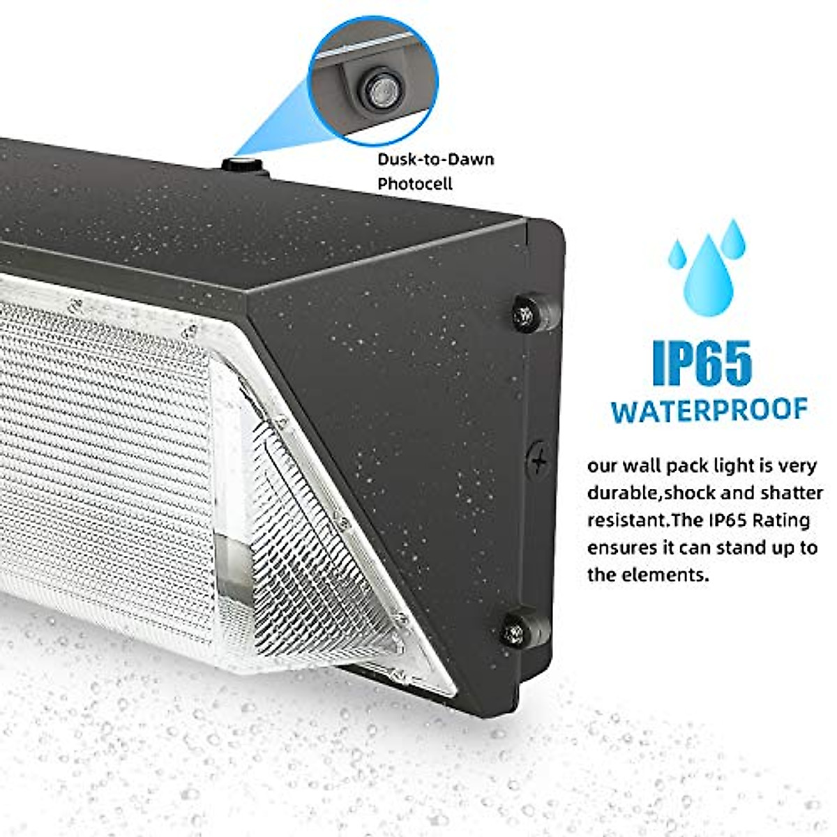 150W LED Wall Pack Outdoor Security Light,18000lm,with Dusk to Dawn Photocell,5700K White Color (150.00)
