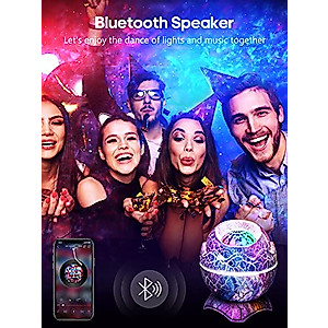 Star Projector, Galaxy Projector Night Light with Bluetooth Speaker, White Noise & Remote Control, Nebula Ocean Wave Star Light Projector for Bedroom/Home Theater Decor/Ceiling/Party/Mood Ambiance