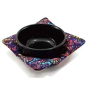 Purple Microwave Bowl Holder - Colorful Cotton Bowl Cozy