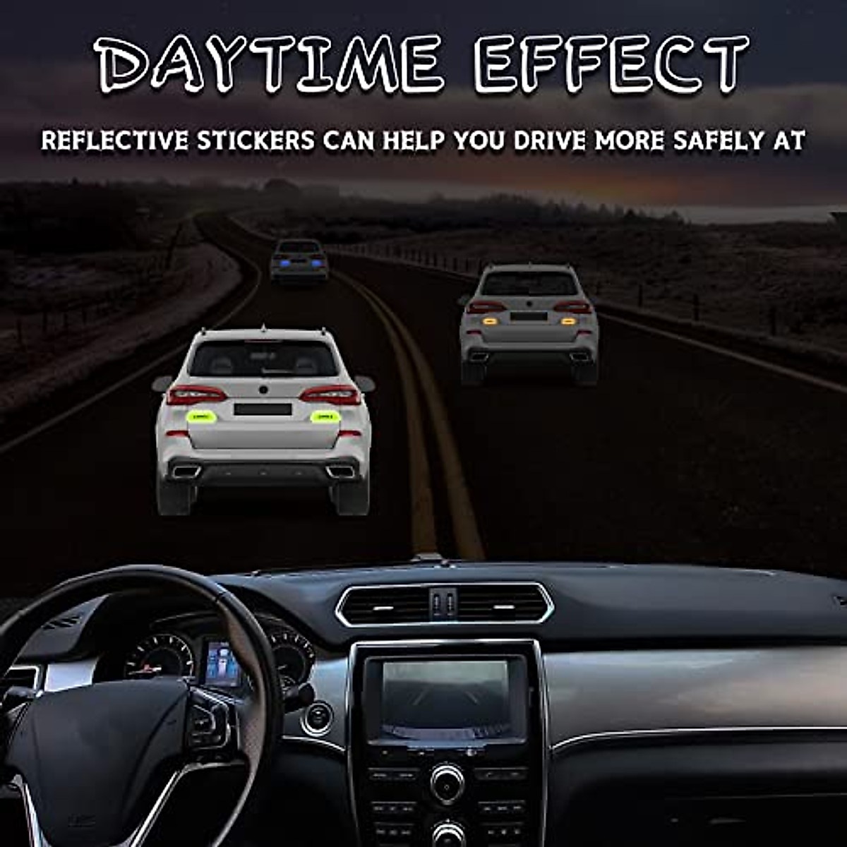 BEYPOVK 4PCS Car Door Open Reflective Safety Stickers, Anti-Collision Warning Decal Tape, Exterior Accessories for Cars, SUVs, Trucks, Motorcycles (Green)